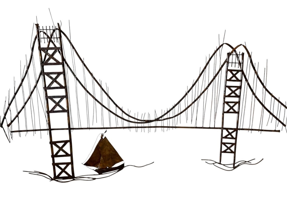 Curtis Jeré | CURTIS JERE STYLE BRIDGE SAILBOAT SCULPTURE | MutualArt