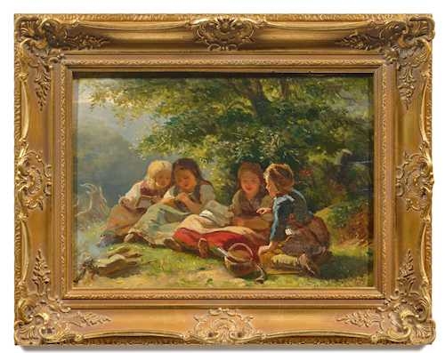 Raphael Ritz | Vor der Schule, Studie (1860) | MutualArt