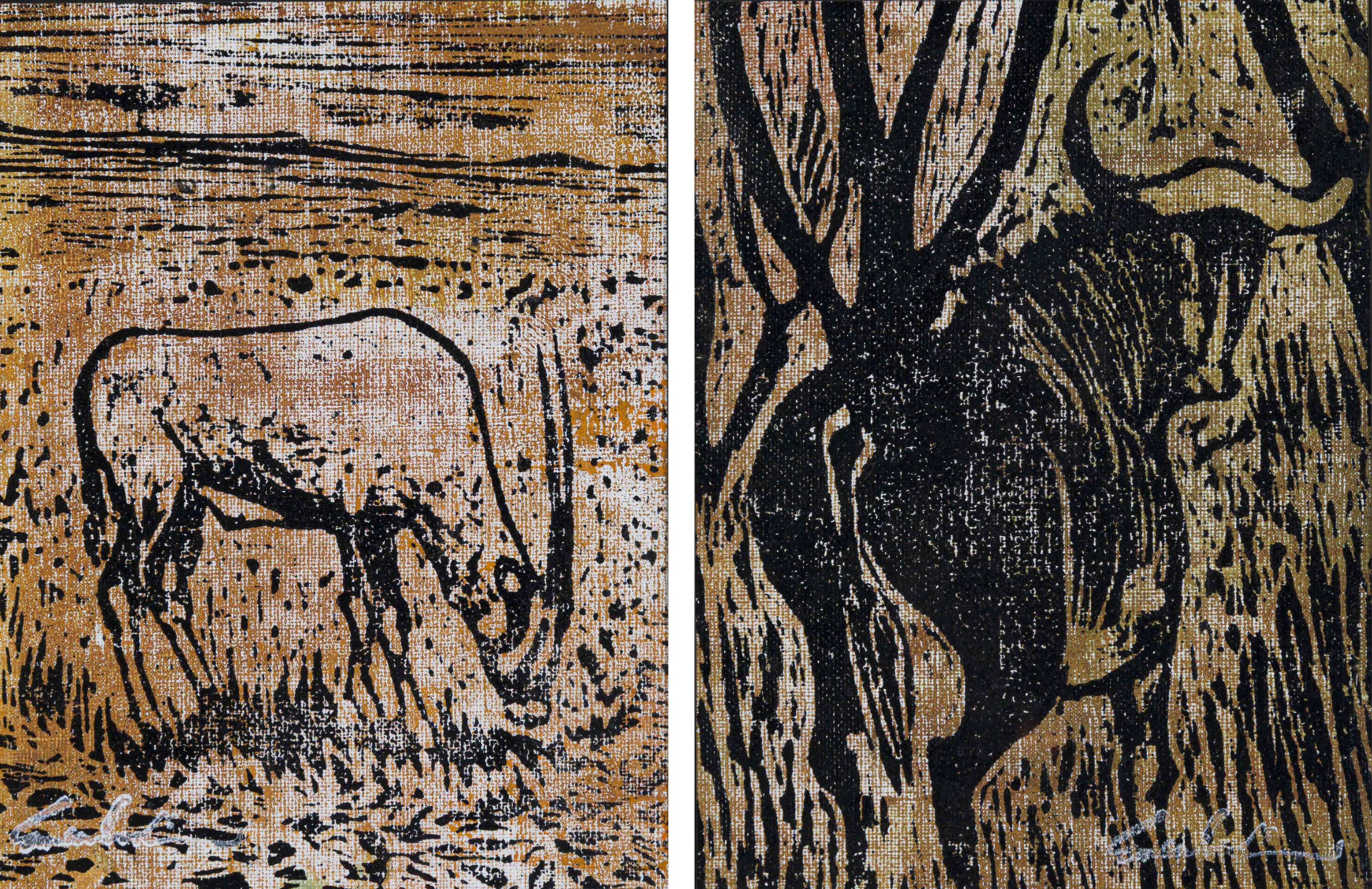 Gordon Vorster | Oryx and Wildebeest, two | MutualArt