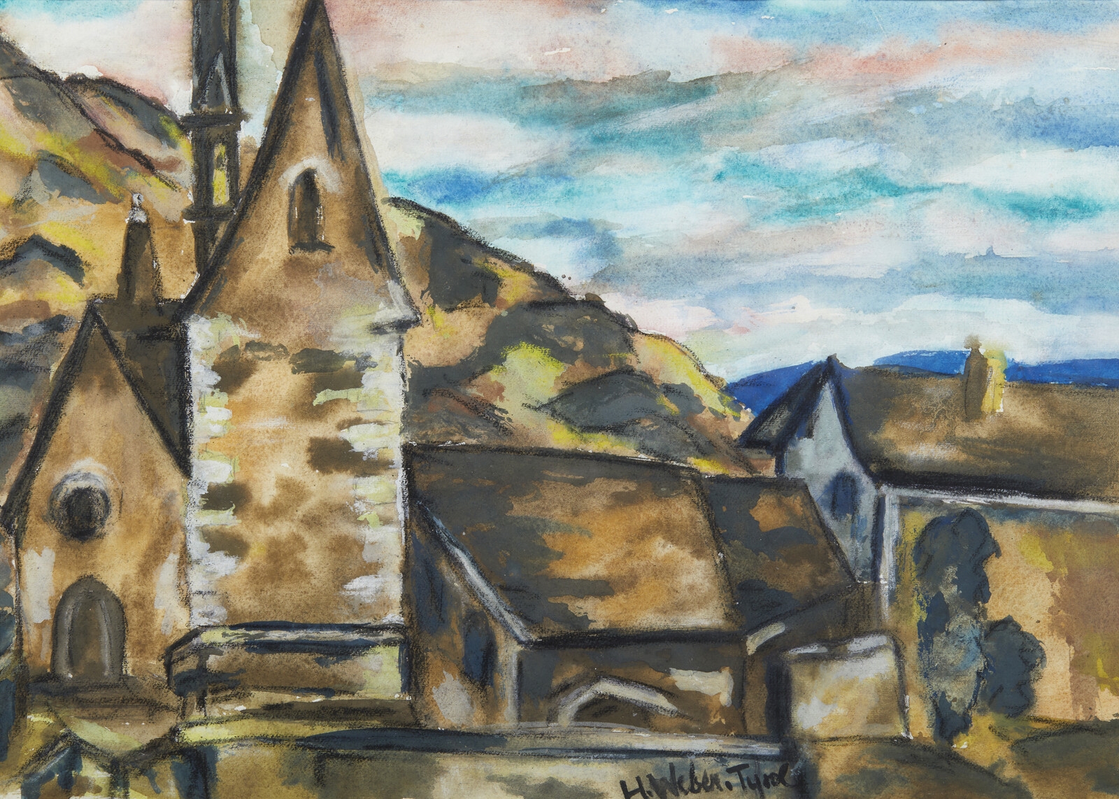 Hans Josef Weber-Tyrol | Tyrolean village | MutualArt