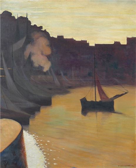 Vallotton Félix | Coin de port le soir (1914) | Artwork performance at ...
