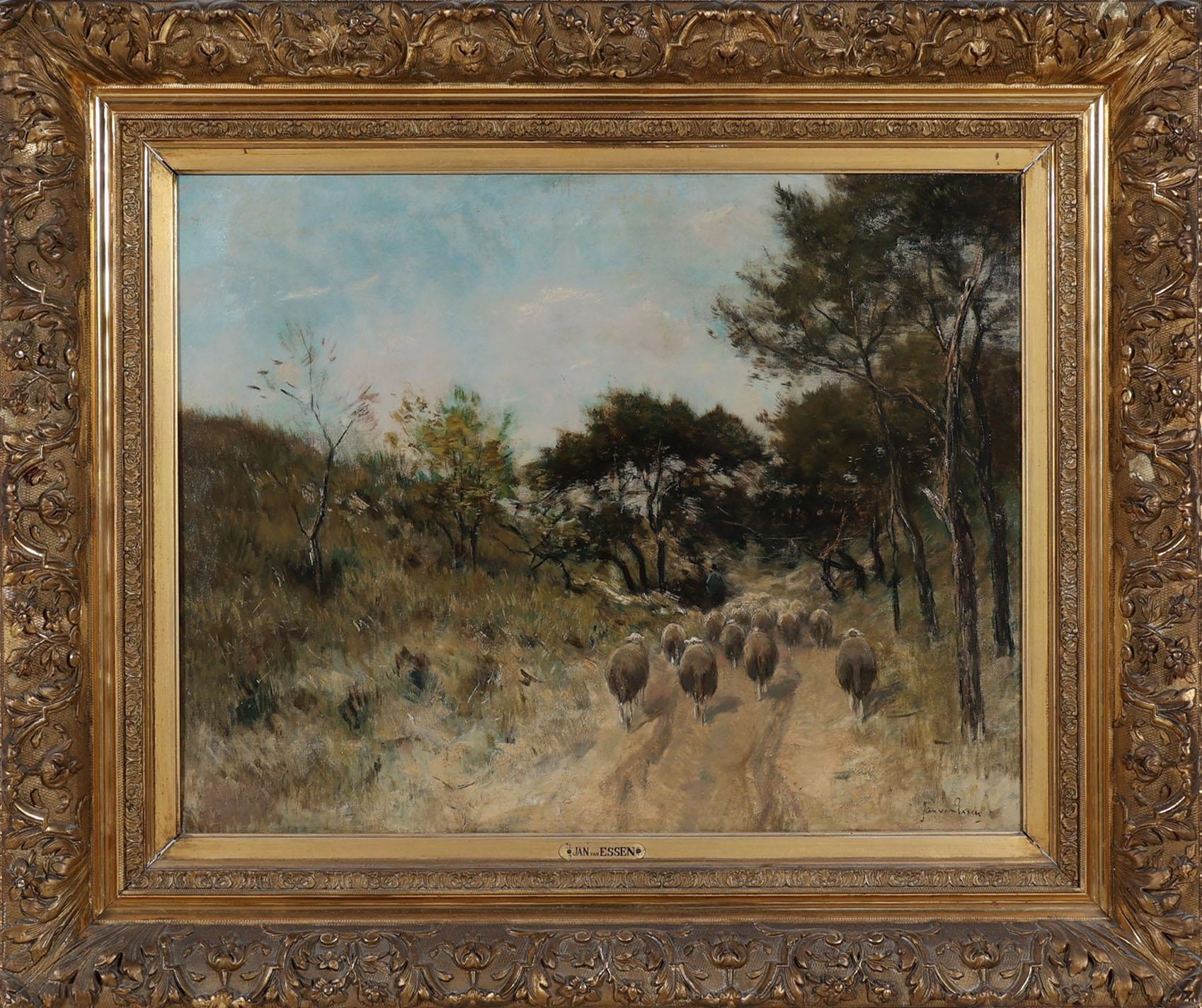 Jan Van Essen | Heide met grazende kudde schapen (2025) | MutualArt