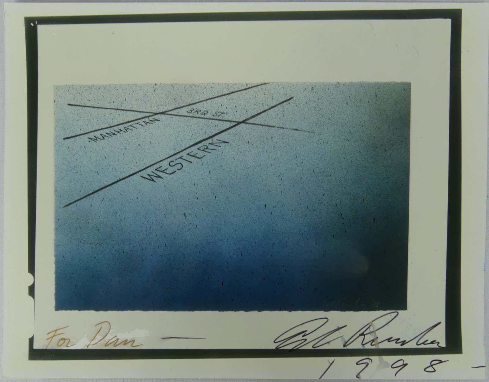 Ed Ruscha | MANHATTAN/3RD/WESTERN SIGNED PHOTOGRAPH (1998) | MutualArt