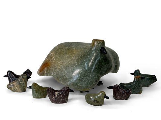 Sanford Derere | Sanford Derere Carved Stone Bird Sculpture Grouping ...