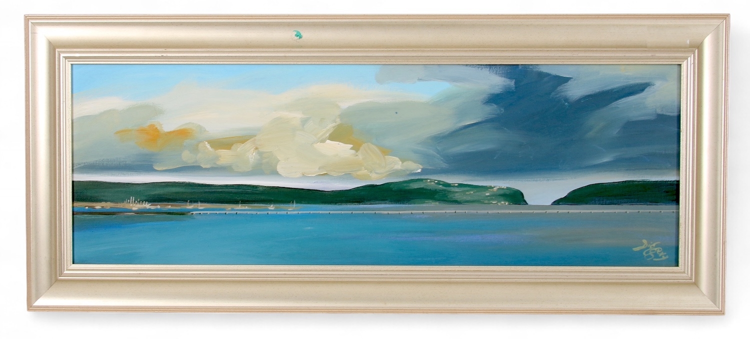 Peter Diggery | KNYSNA LAGOON WITH THE HEADS IN BACK GROUND | MutualArt