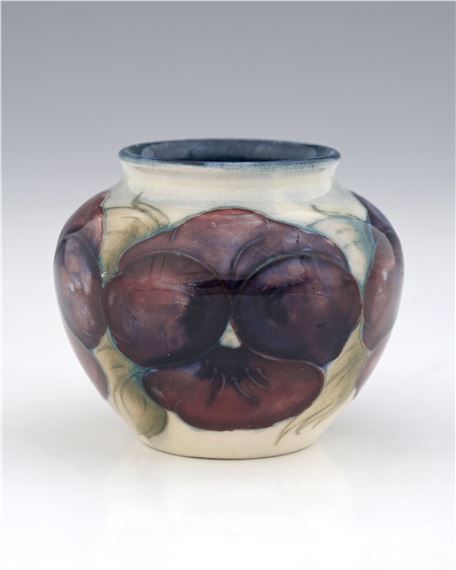 William Moorcroft | Pansy on white vase (Circa 1918) | MutualArt