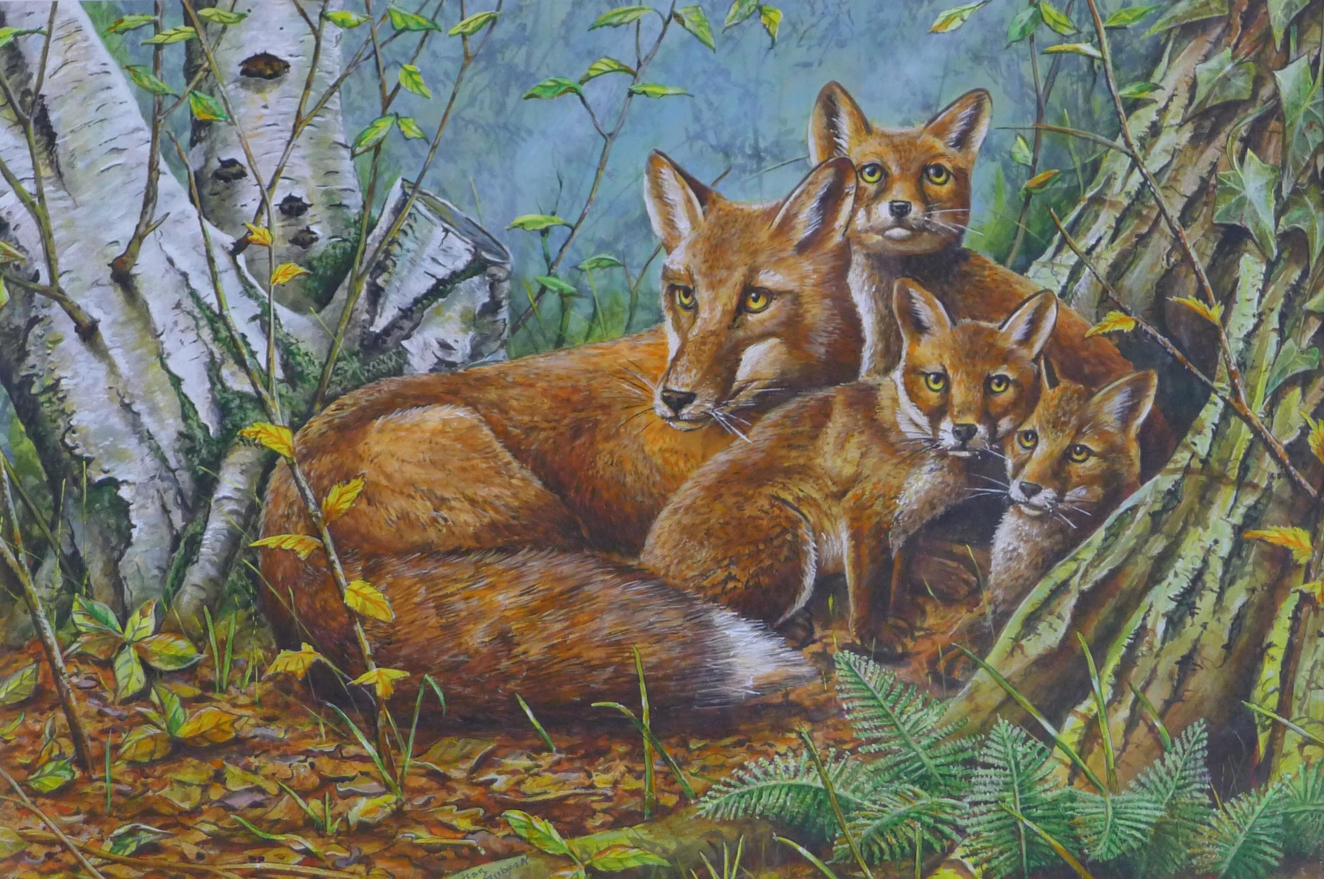 Alan Fairbrass | Fox and Cubs | MutualArt