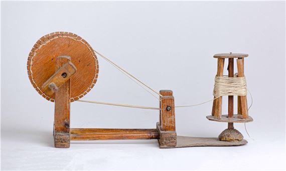 Michael Kashalos | Miniature Wooden Spinning Wheel with Crank and Spool ...