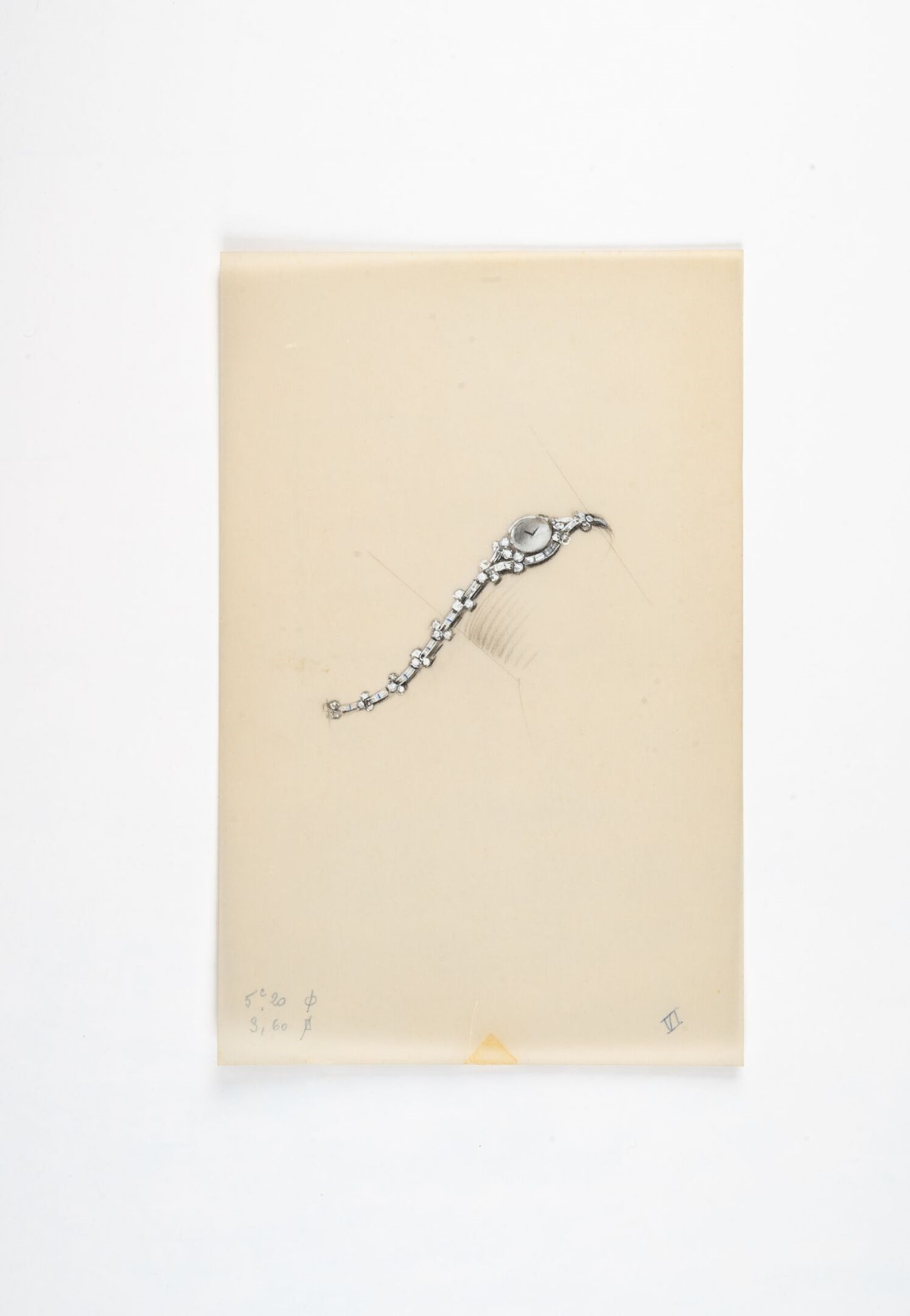 Pierre Conroux | A gouache drawing on tracing paper of a platinum or ...