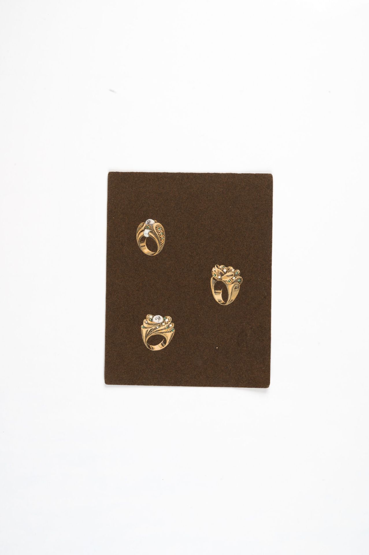 Pierre Conroux | A gouache drawing on brown cardstock showing three ...