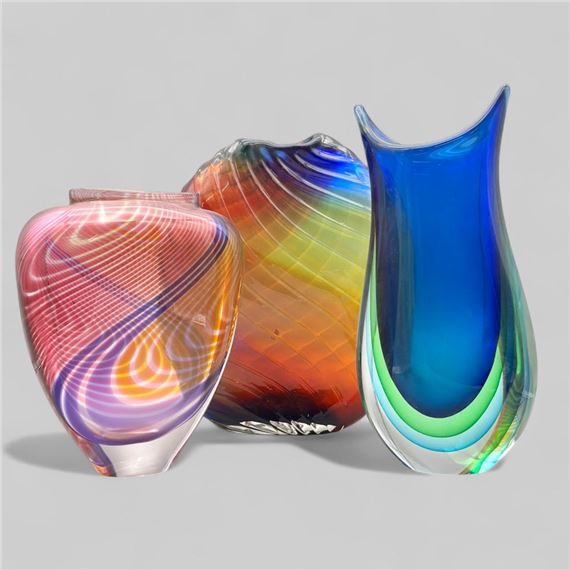 Dan Bergsma | Three Contemporary Art Glass Vessels | MutualArt