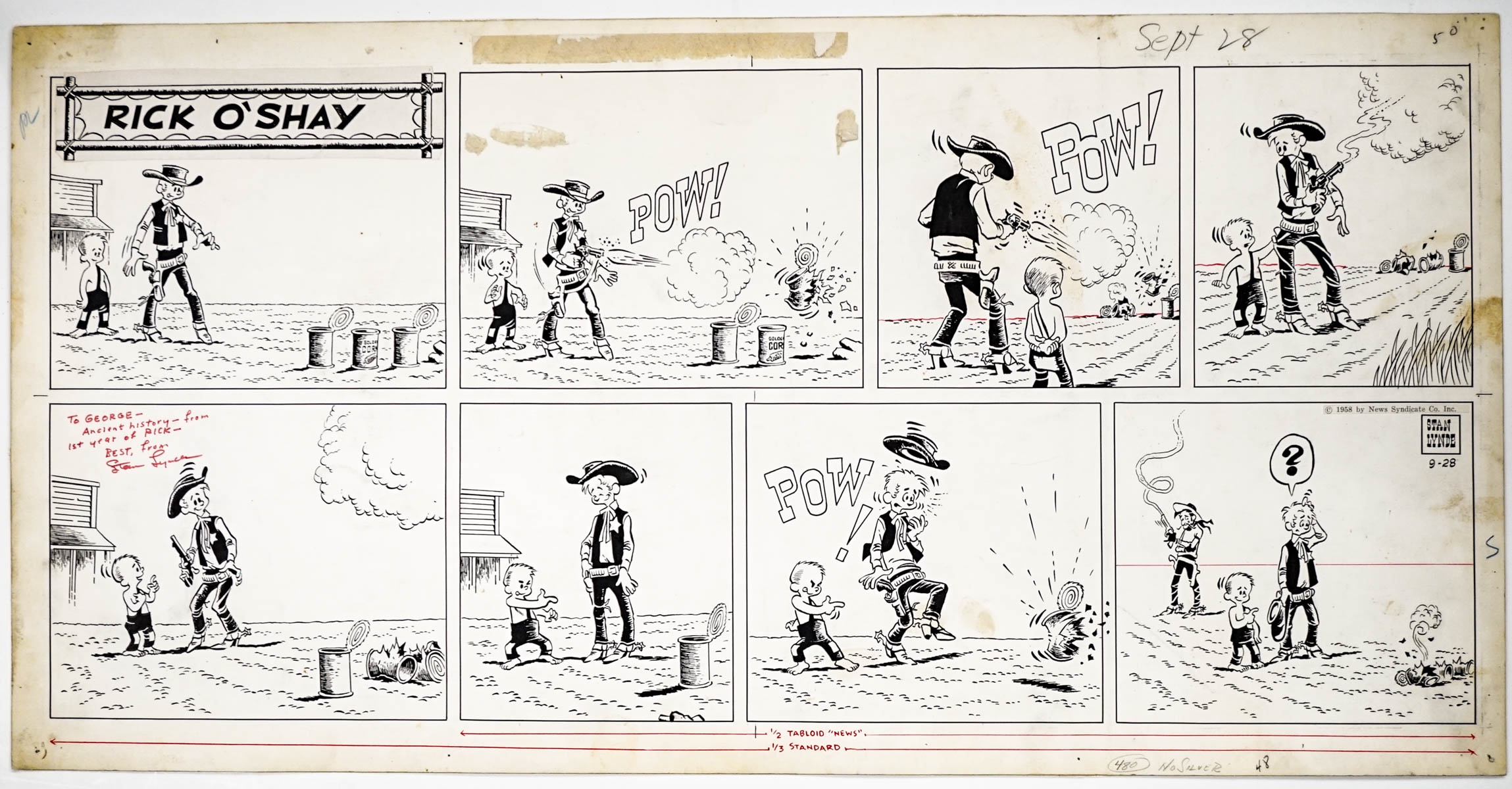 Stan Lynde | Rick O'Shay 9/28/58 (28) | MutualArt