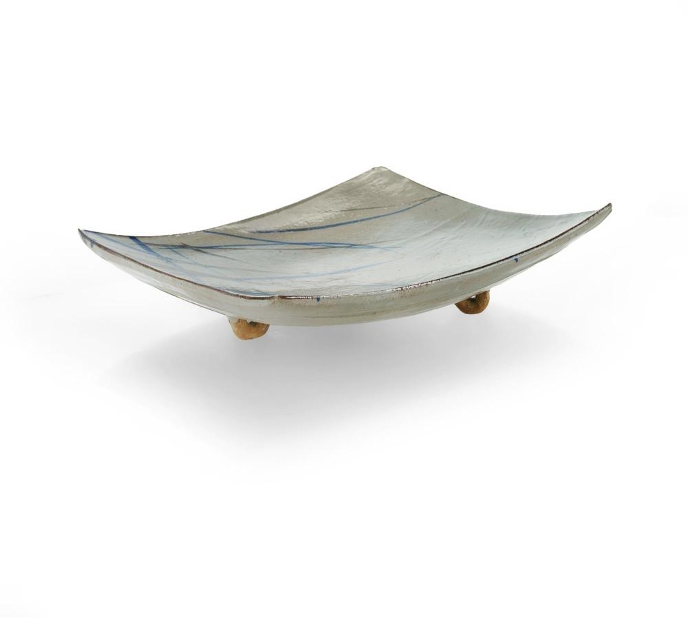 Shigeo Shiga | Square Form Glazed Stoneware Dish | MutualArt