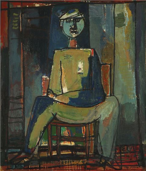 Avraham Naton | Figure on a Chair (1949) | MutualArt