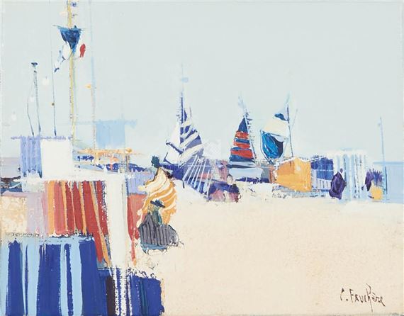 Claude Fauchère | Vue d’un port animé | MutualArt