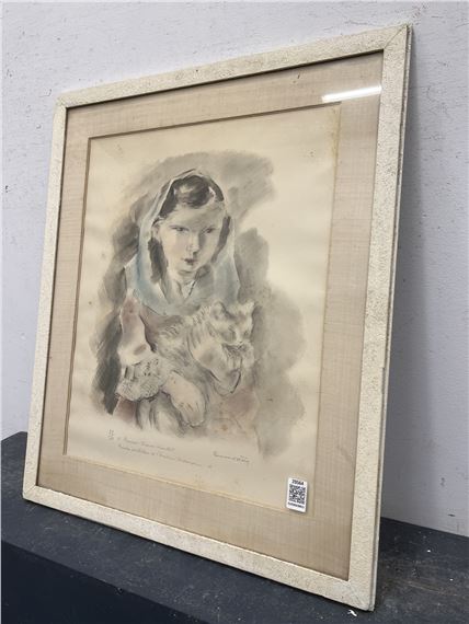 Fernand Wery | Fillette et son chat | MutualArt