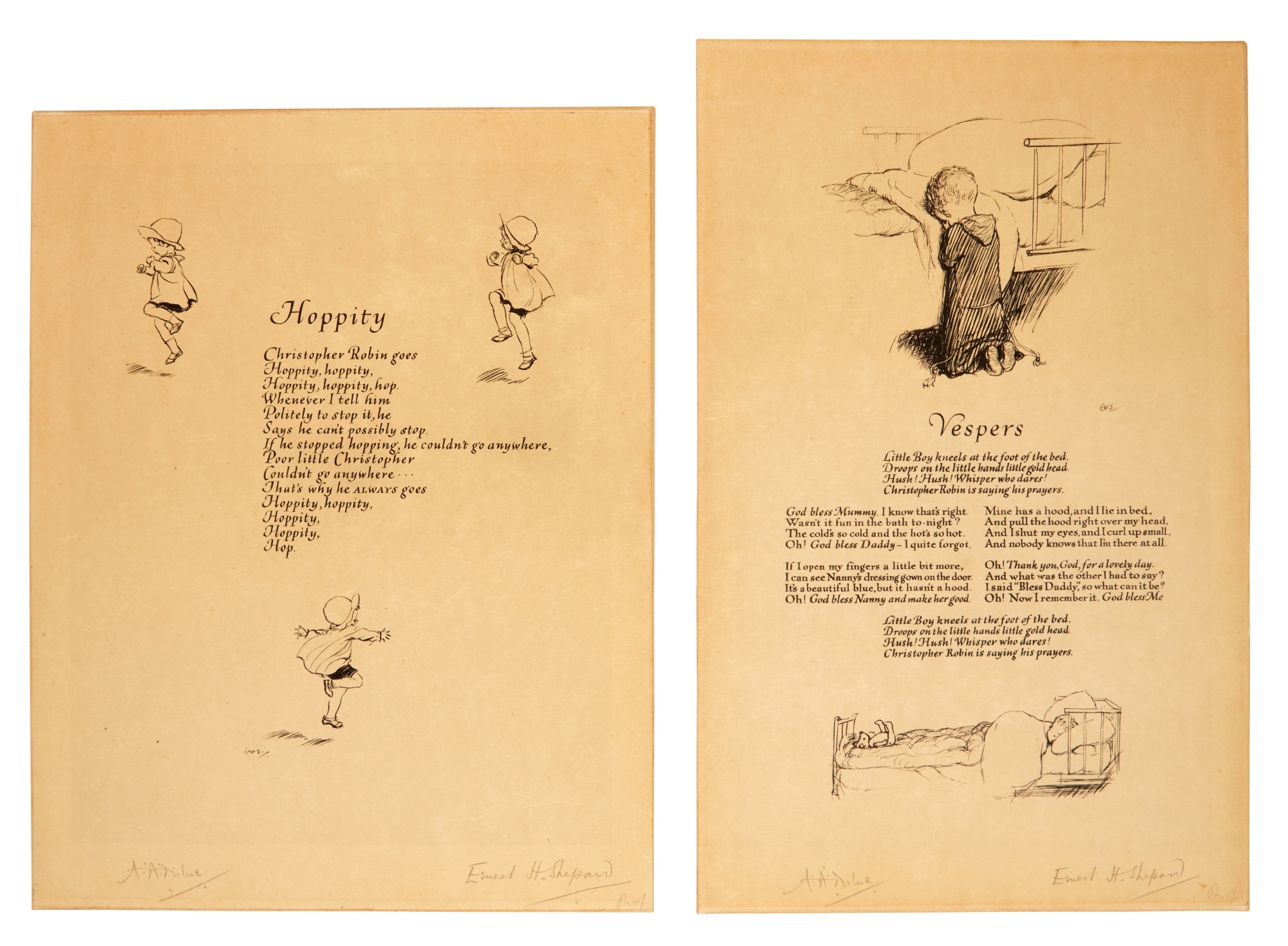 Ernest Howard Shepard | E.H. Shepard and A.A. Milne | Suite of six ...