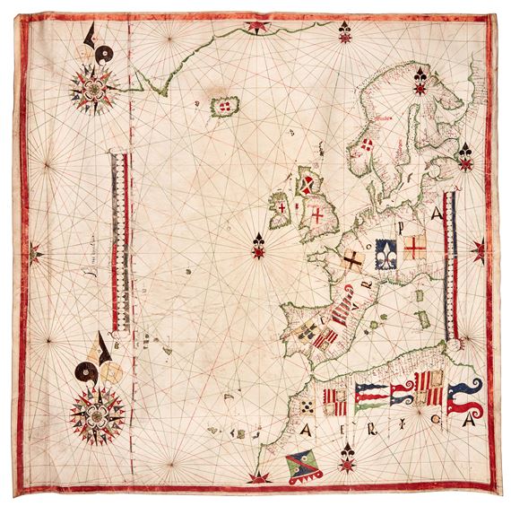 Dierick Vijt | Illuminated Portolan Chart of Western Europe | by ...