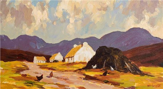Donal McNaughton | Cottages and Peat Stacks | MutualArt