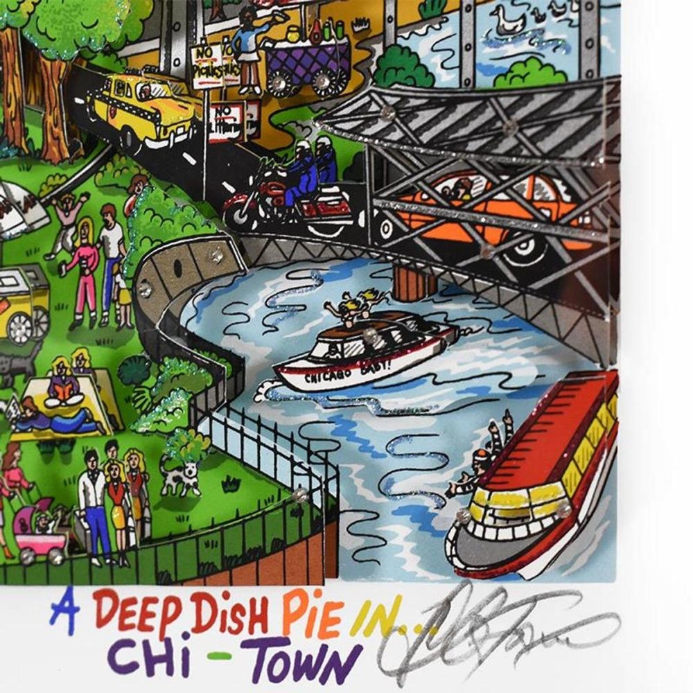 Charles Fazzino | A Deep Dish Pie in Chi Town (Yellow | MutualArt