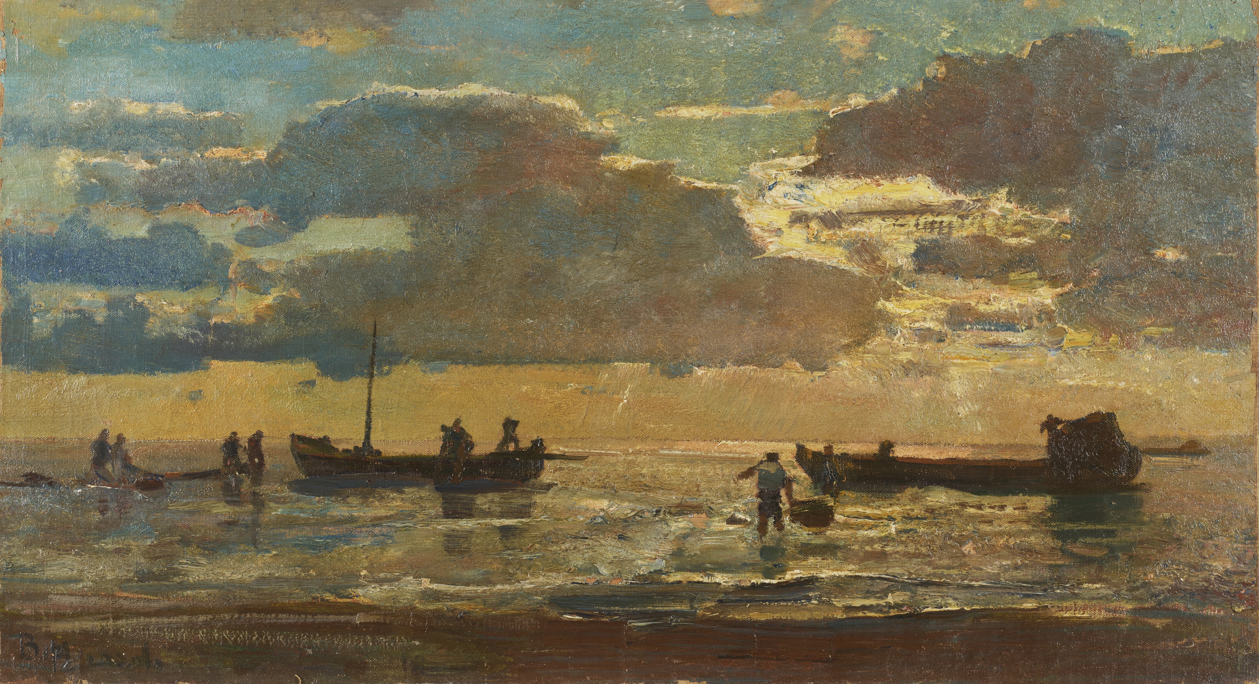 Giuseppe Ciardi | Pesca in laguna | MutualArt