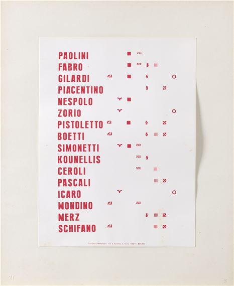 Alighiero Boëtti | Insicuro Noncurante (1975 - 1976) | MutualArt