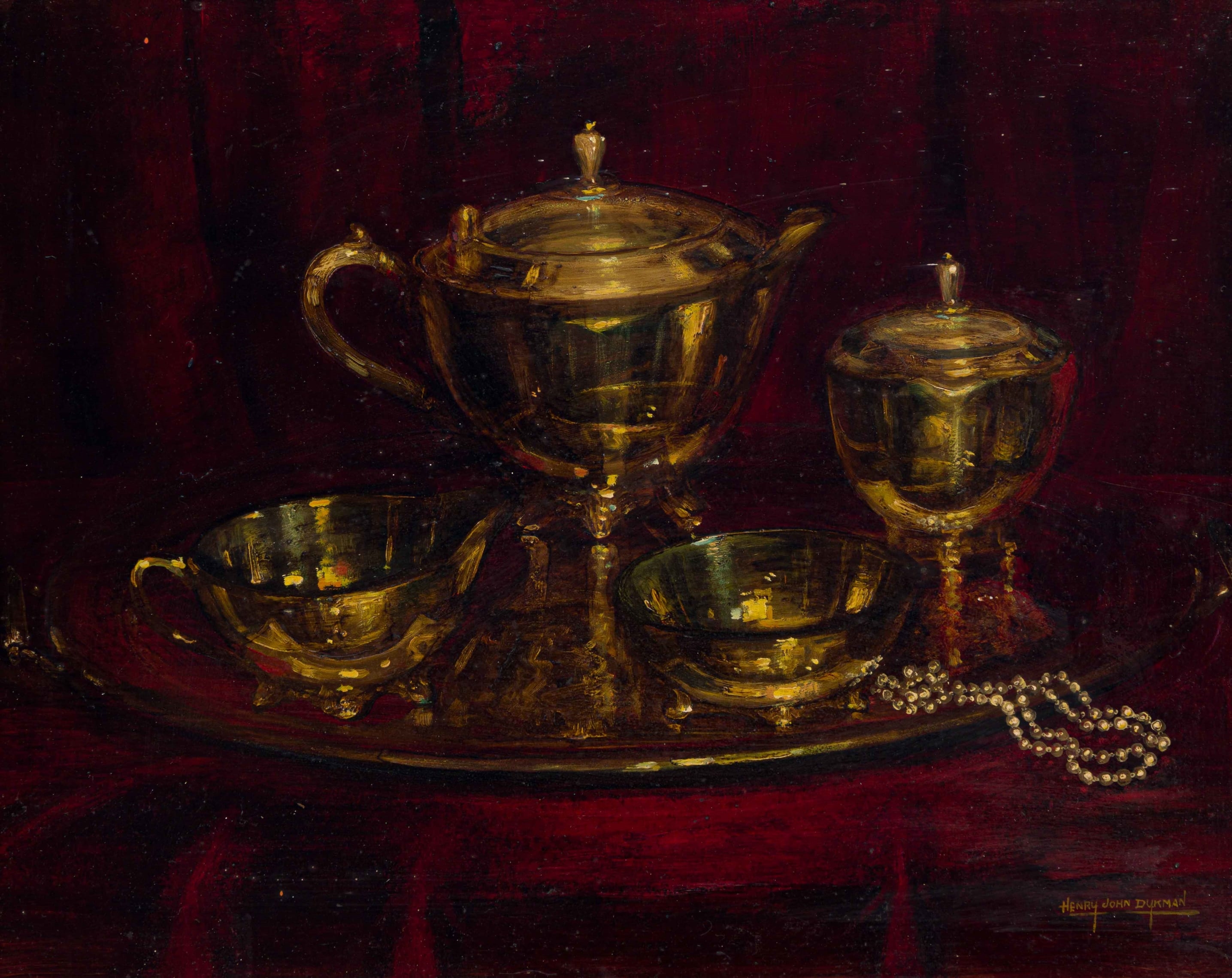 Henry John Dykman | Still Life with Brass Vessels | MutualArt