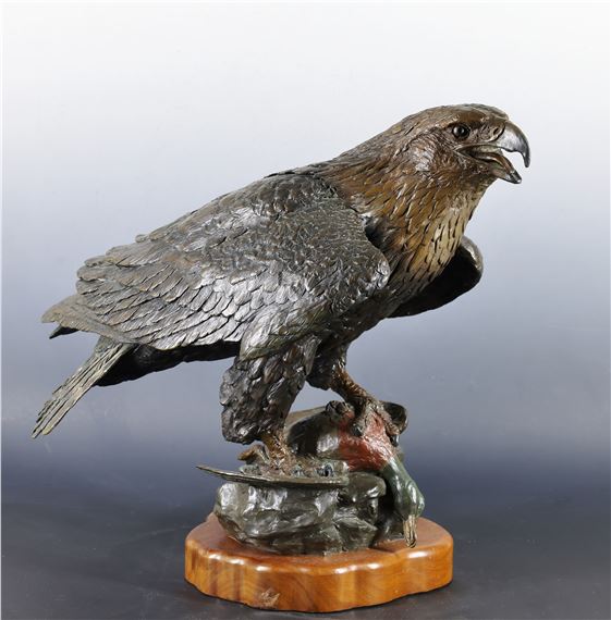 William H. Turner | Bronze sculpture, depicting a bald eagle and ...