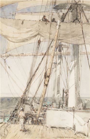 Arthur Briscoe | Sending the Fore 'TGallant Yard Aloft (1927) | MutualArt