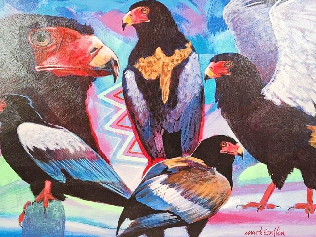 Mark Enslin | BEAUTIFUL DARK WOODEN FRAMED OIL PAINTING OF ''BATELEUR ...