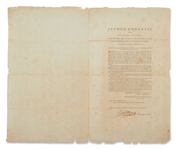 Alexander Hamilton | A rare signed Congressional Act respecting the ...