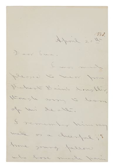 Robert Bain | Louisa May Alcott | Autograph letter signed, discussing ...