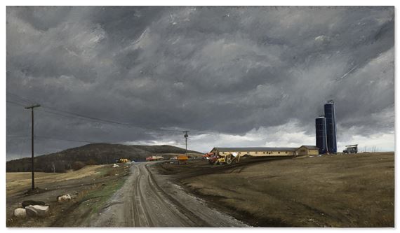 William George Beckman | The Building of a New Milk Barn (1983) | MutualArt
