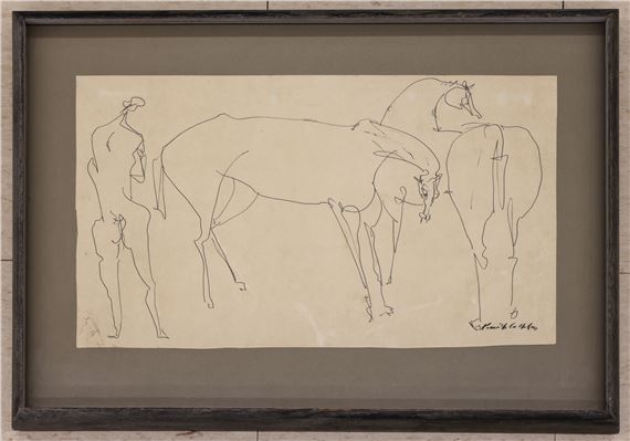 Kenneth Callahan | Figure and Horses | MutualArt