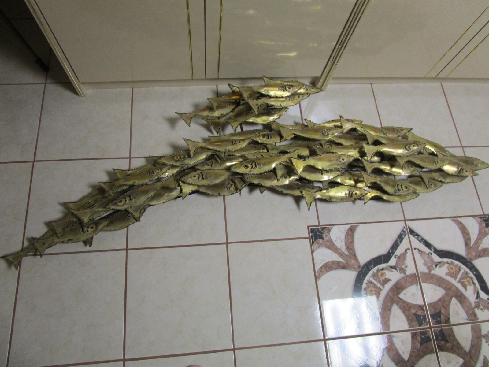 Curtis Jeré | Rare Vintage School Of Fish Brutalist Metal Wall Hanging ...