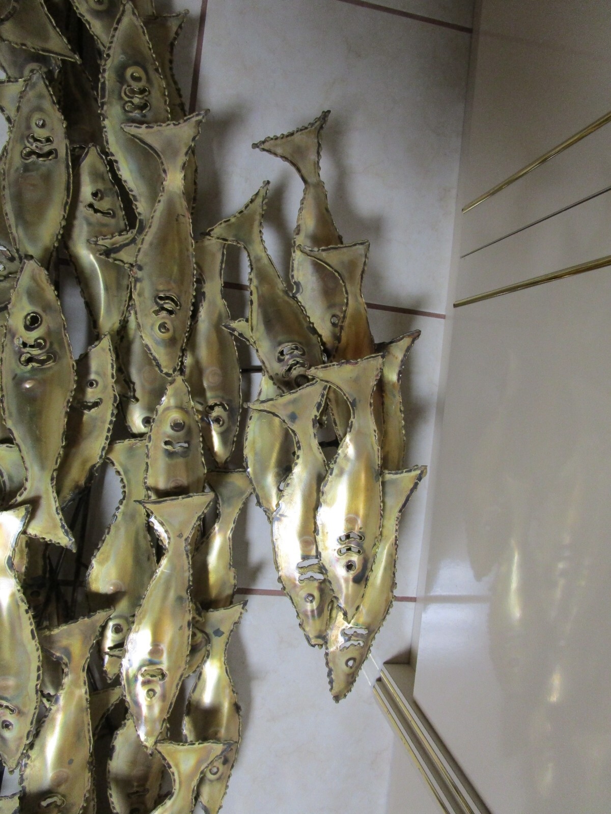 Curtis Jeré | Rare Vintage School Of Fish Brutalist Metal Wall Hanging ...