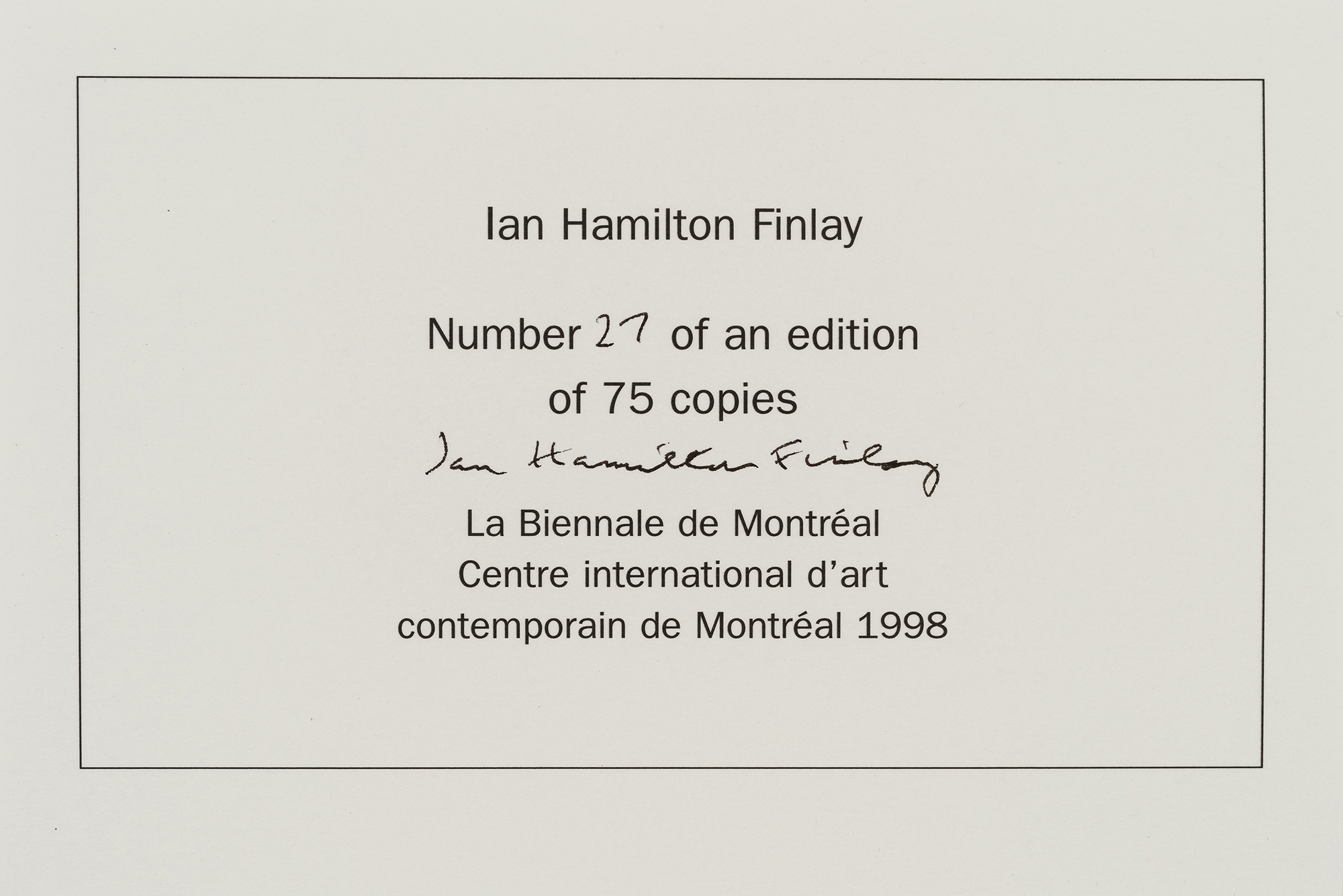 Ian Hamilton Finlay | La révolution devrait faire pour le peuple ce que ...