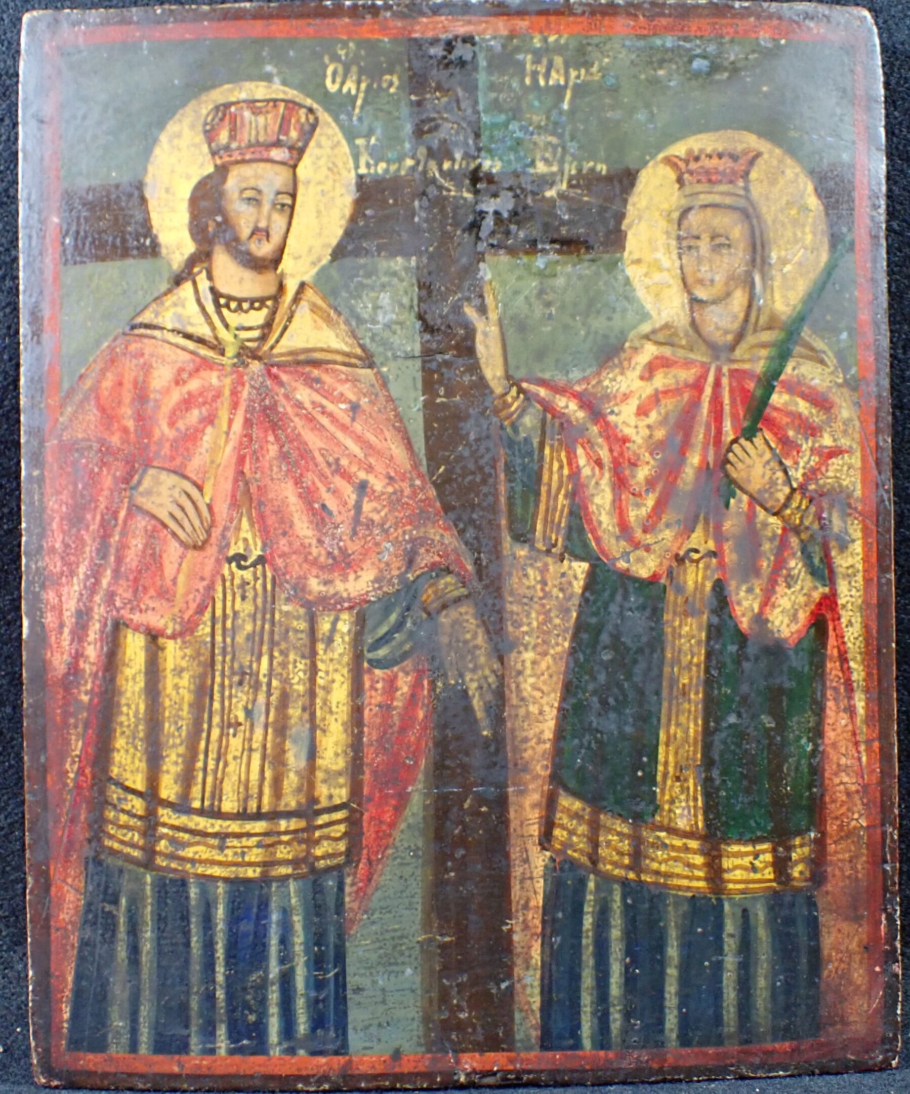 Greek School | Icône Grecque. Christ et la Vierge Marie touchant le ...