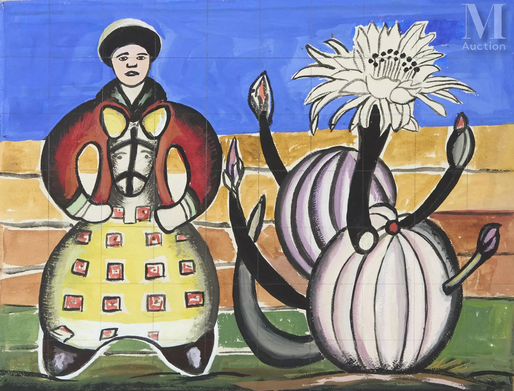 Nadia Léger | Babouchka et cactus en fleurs | MutualArt