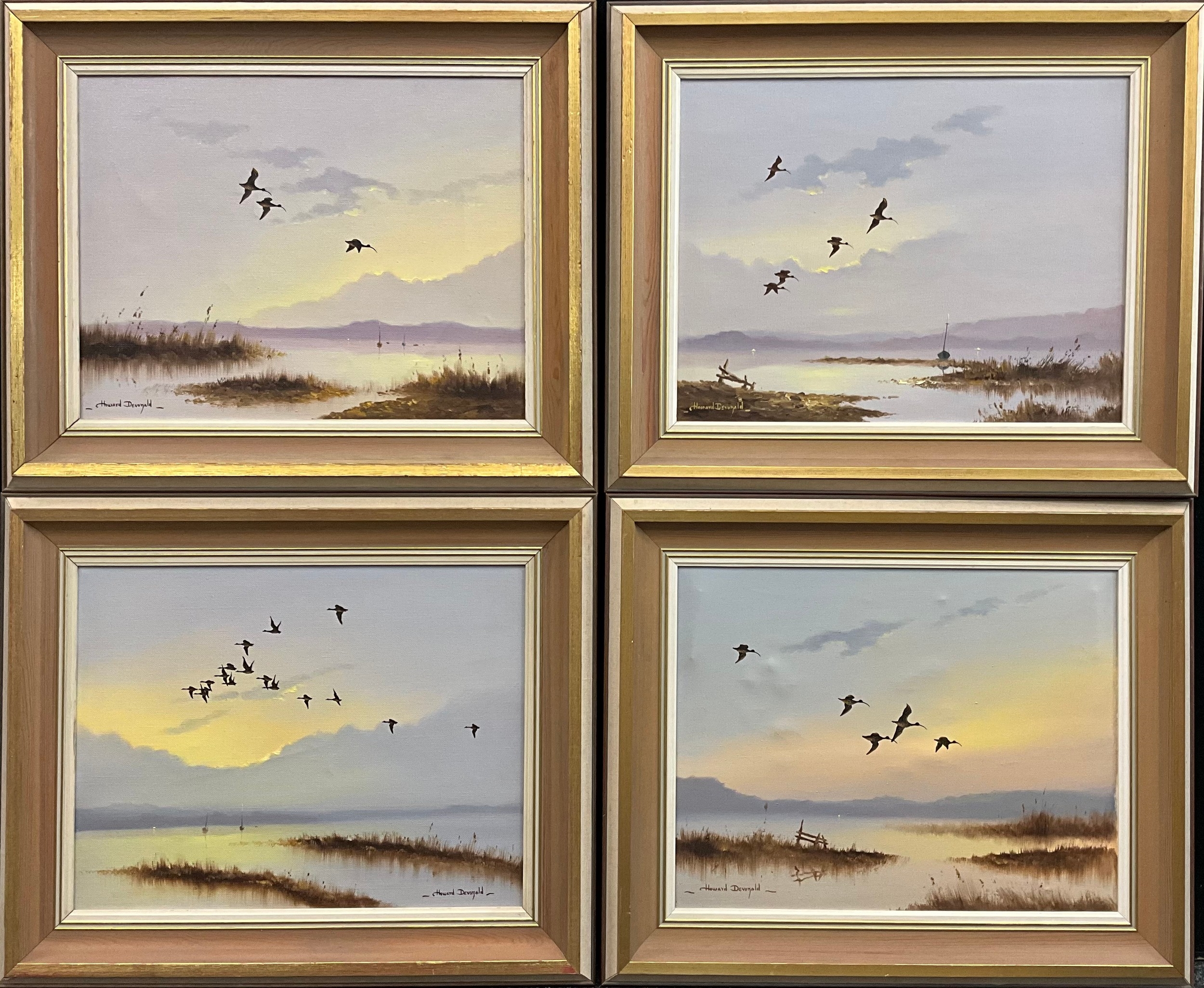 Howard Devonald | Estuaries at Dawn with Curlew, and Geese | MutualArt