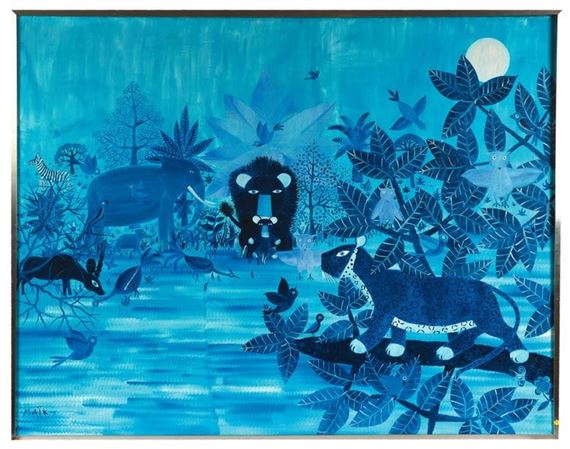 Henri Maïk | Night, animals in the savannah (78) | MutualArt
