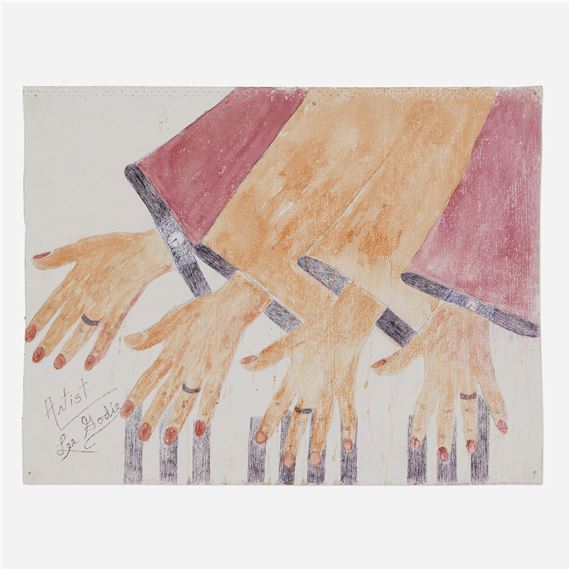 Lee Godie | Hands on a Keyboard (1980) | MutualArt