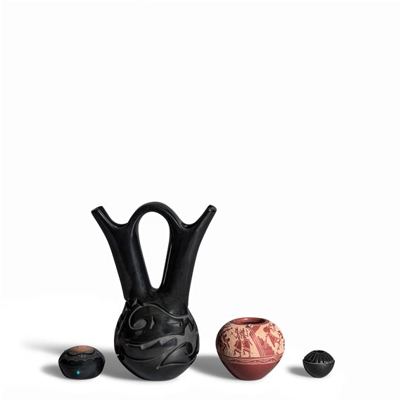 Youngblood Nathan | Four Santa Clara Pueblo pottery objects | Artwork ...