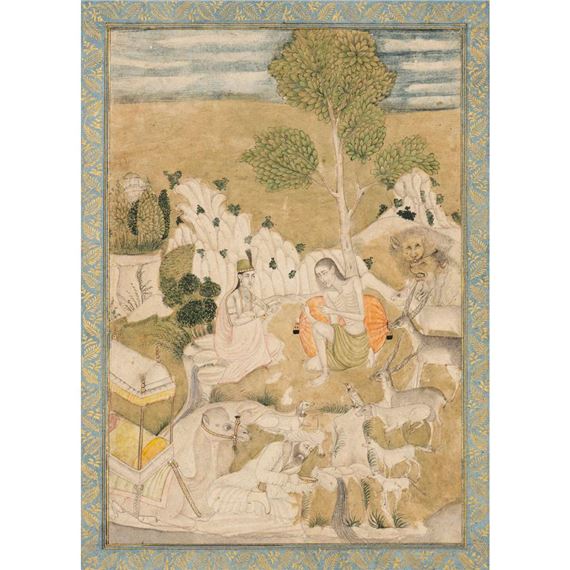 Indian School, 18th Century | LAYLA VISITING MAJNUN IN THE WILDERNESS ...