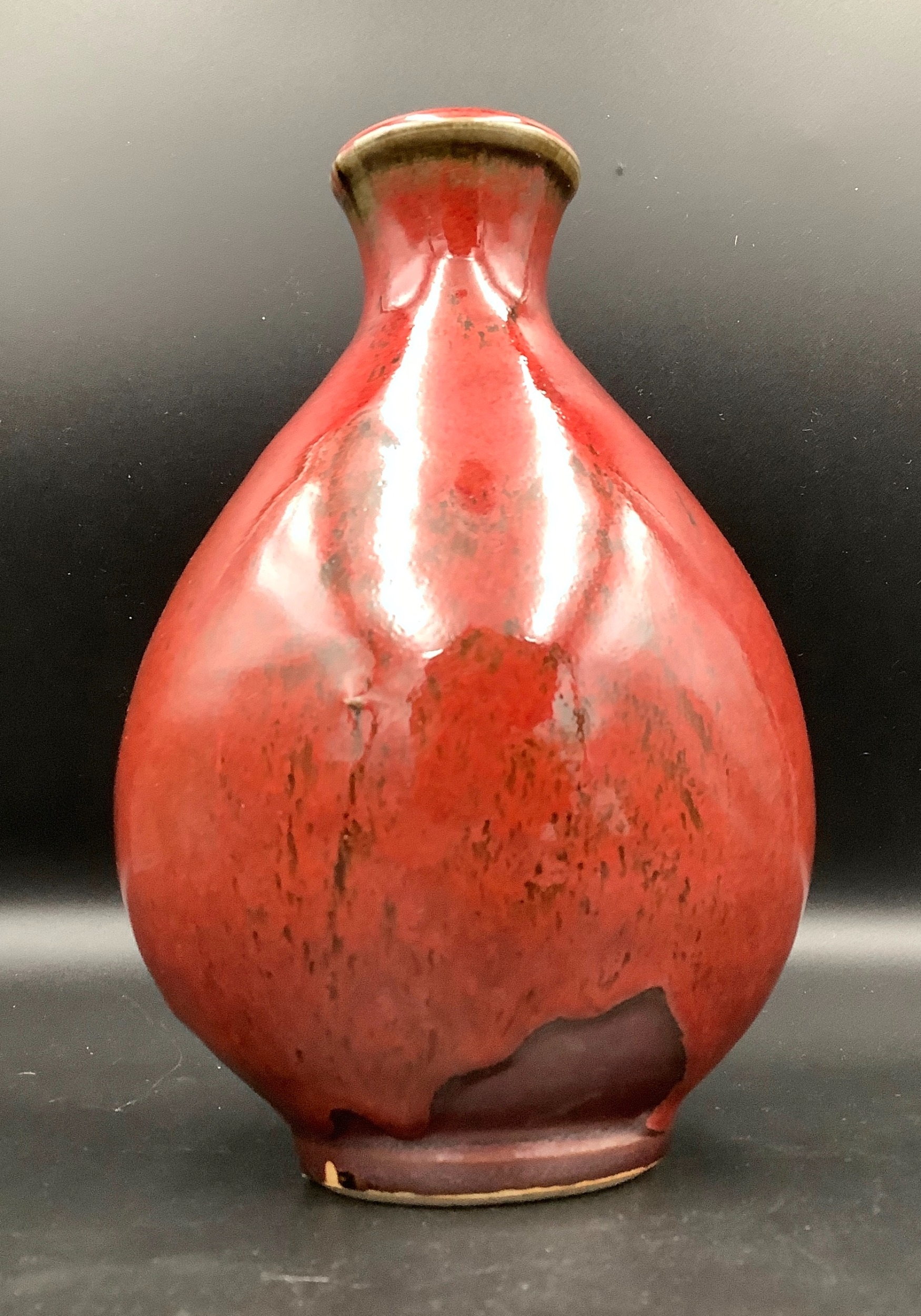 Peter Sparrey | An ovoid pottery vase of thick tenmoku glaze impressed ...