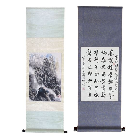 Jiang Zuozheng | TWO PIECES OF CHINESE INK AND COLOR PAINTING AND ...