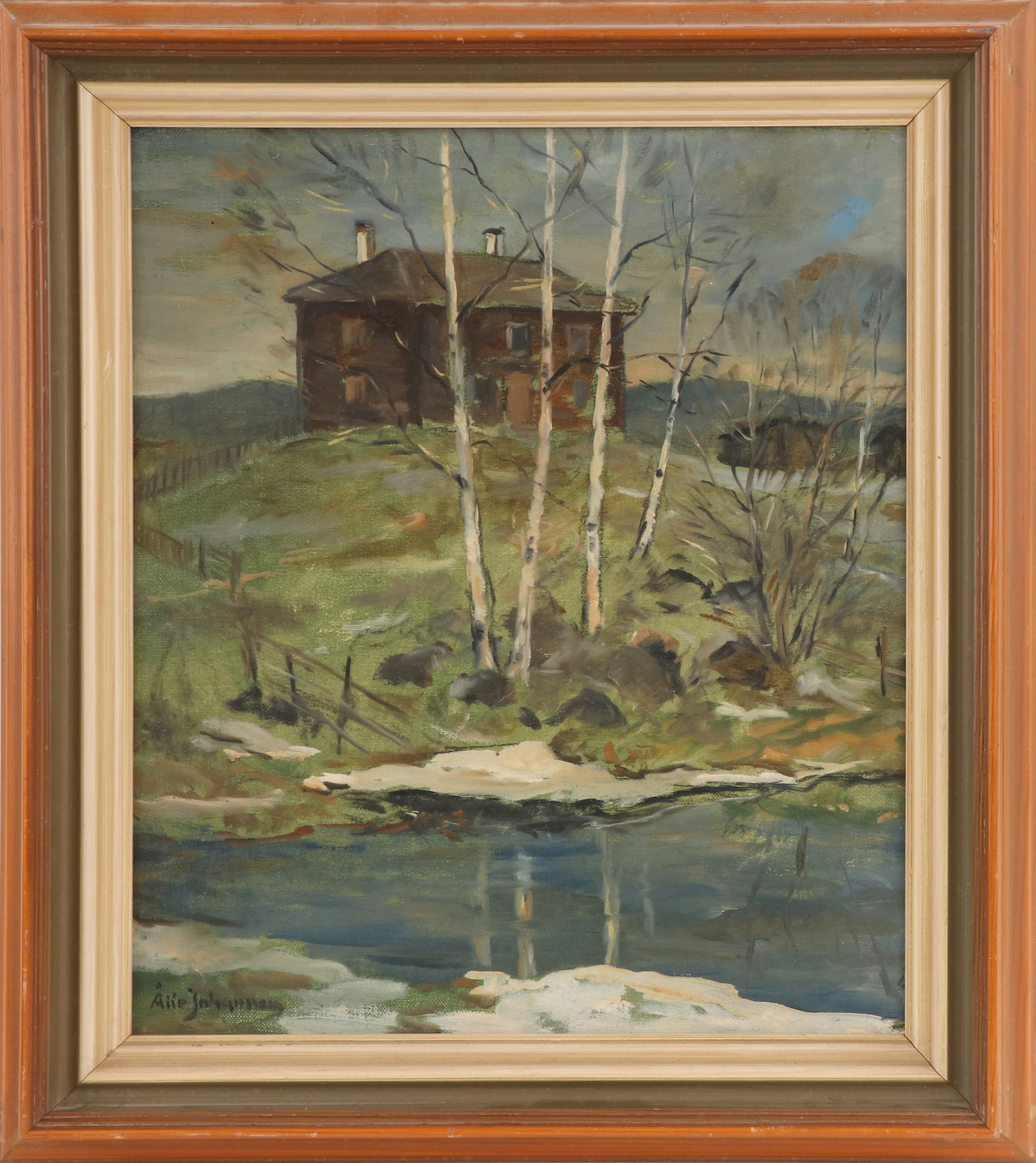 Sven-Ake Johansson | Landskap med hus | MutualArt