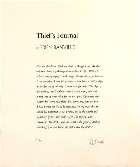John Banville | Thief's Journal | MutualArt