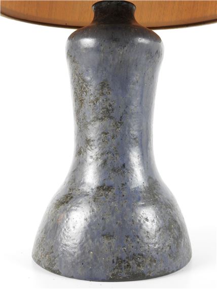 Claire Debril | Blue-gray ceramic lamp base | MutualArt