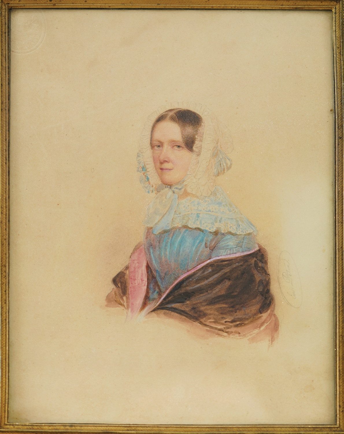 Emanuel Thomas Peter | Portrait of a woman in a blue dress with a brown ...